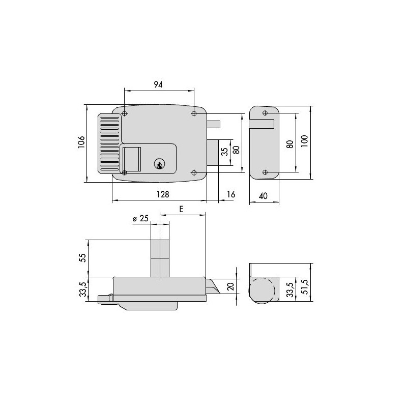 CISA 11731 ΗΛΕΚΤΡΙΚΗ ΚΛΕΙΔΑΡΙΑ ΤΕΤΡΑΓΩΝΗ ΔΕΞΙΑΣ ΠΟΡΤΑΣ